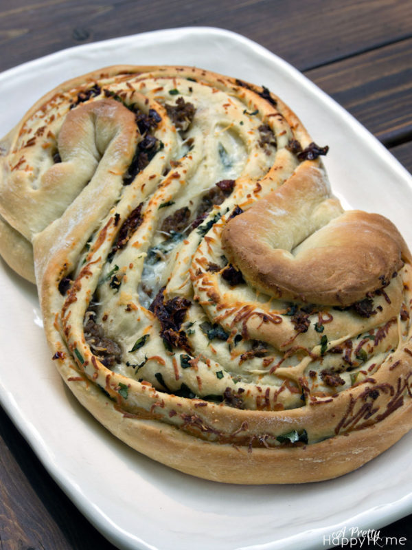 Pane Bianco with Basil, Sausage & Sun-Dried Tomatoes – A Pretty Happy Home