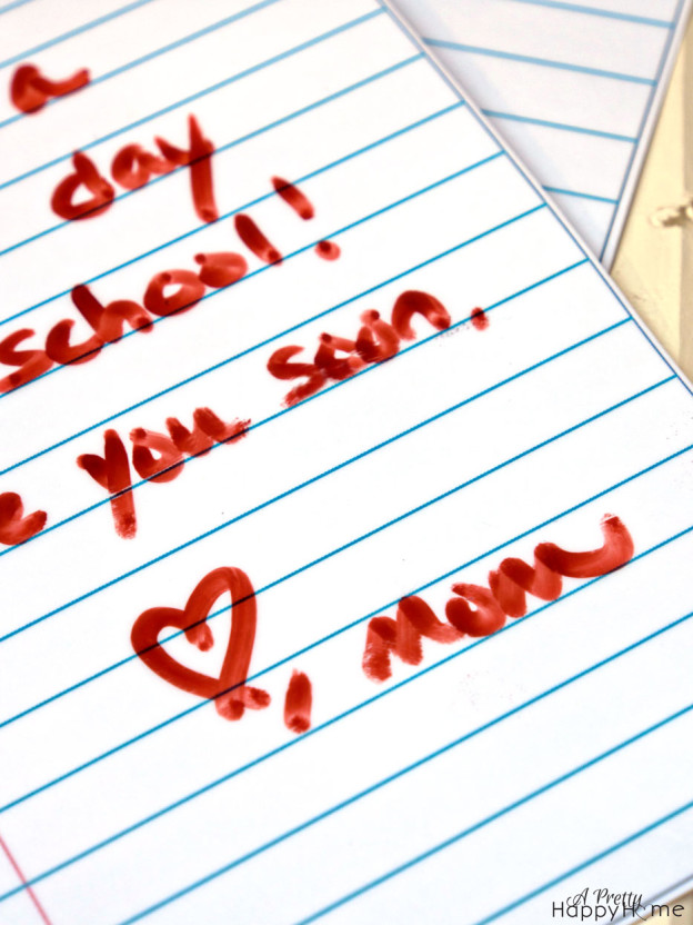 Notebook Paper Lunchbox Notes – Free Printable – A Pretty Happy Home