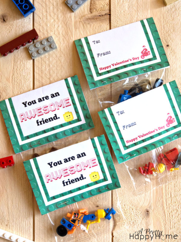 LEGO Valentine’s Day Cards – Free Printable – A Pretty Happy Home