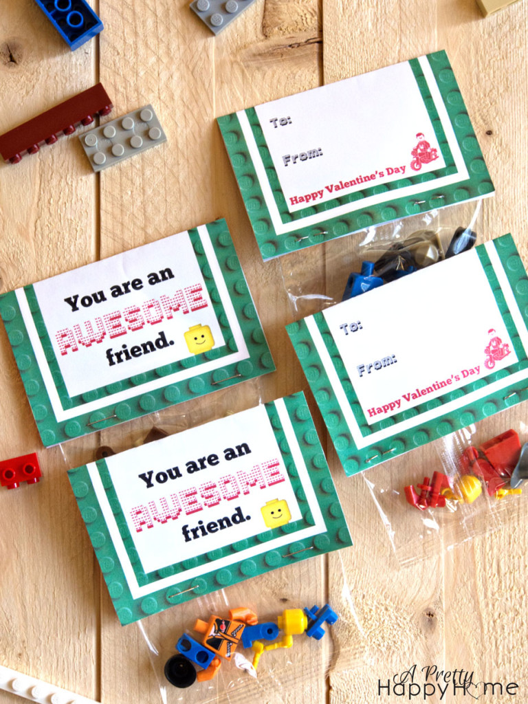 LEGO Valentine’s Day Cards – Free Printable – A Pretty Happy Home