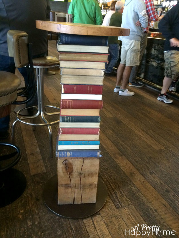 Great Idea: Stacked Book Pub Table – A Pretty Happy Home