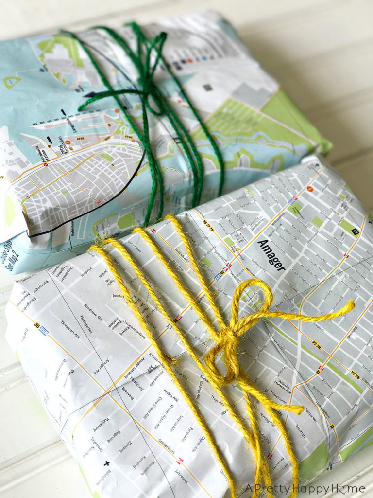Tourist Maps Make Great Wrapping Paper – A Pretty Happy Home