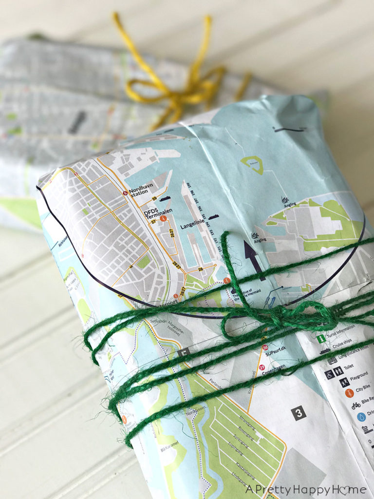 Tourist Maps Make Great Wrapping Paper – A Pretty Happy Home