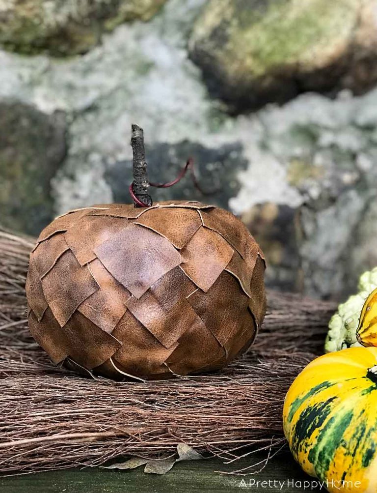 DIY Leather Pumpkin – A Pretty Happy Home