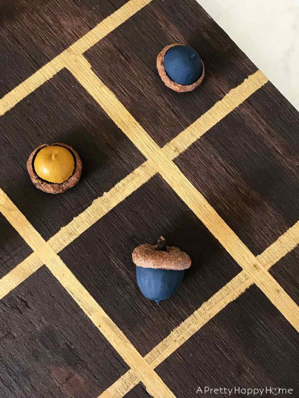 Painted Acorn Tic Tac Toe – A Pretty Happy Home