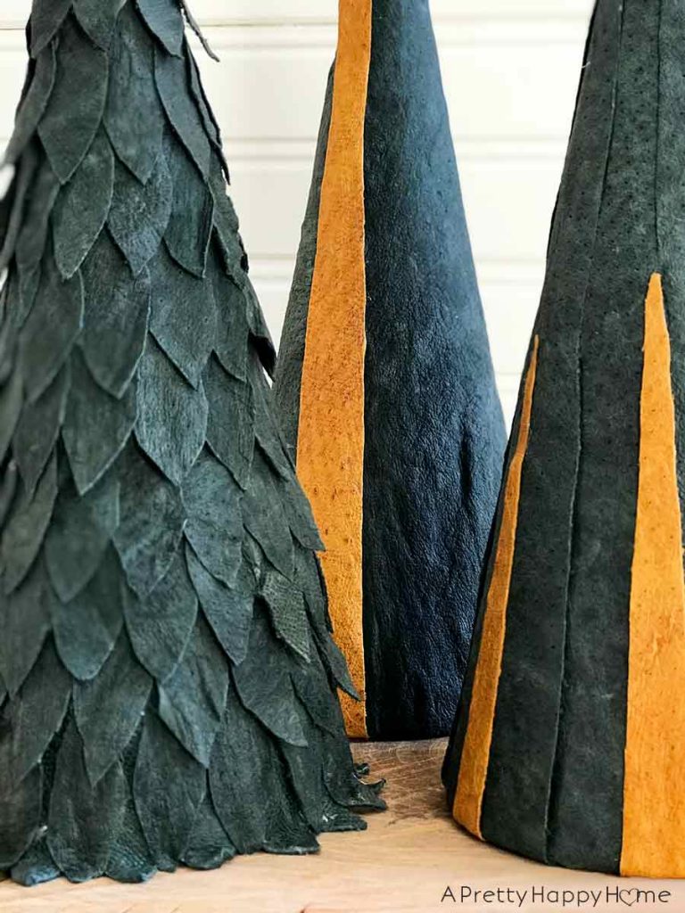 DIY Leather Christmas Trees – A Pretty Happy Home