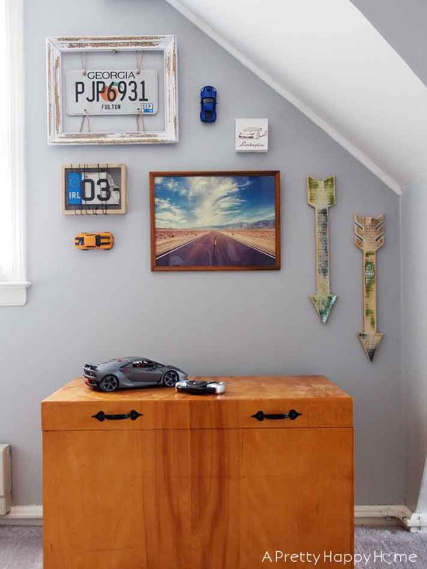 Gallery Wall with a Car Theme – A Pretty Happy Home