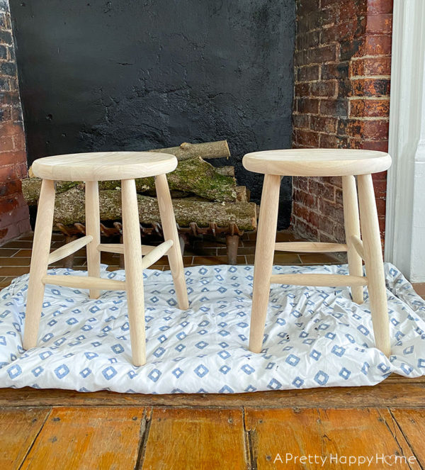 DIY Wood Stool With Brass Leg Tips – A Pretty Happy Home