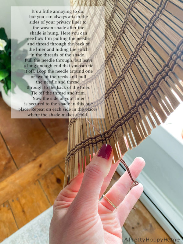 No Sew DIY Privacy Liner for Woven Shades – A Pretty Happy Home
