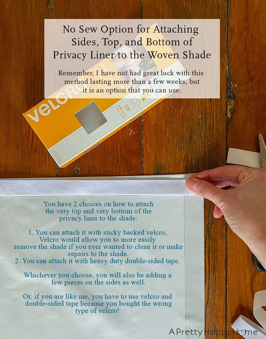 No Sew DIY Privacy Liner for Woven Shades – A Pretty Happy Home