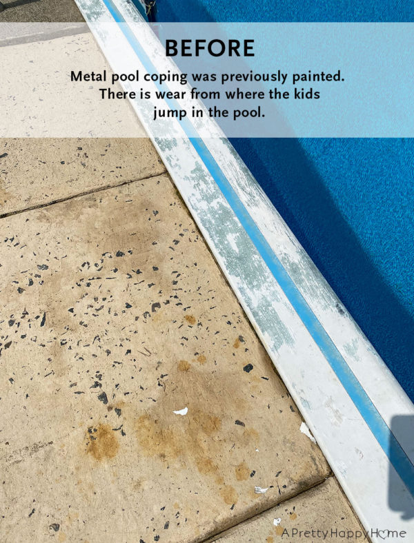 How to Paint Metal Pool Coping with Marine Paint – A Pretty Happy Home