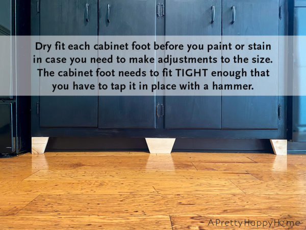 DIY Kitchen Cabinet Feet from Scrap Wood – A Pretty Happy Home