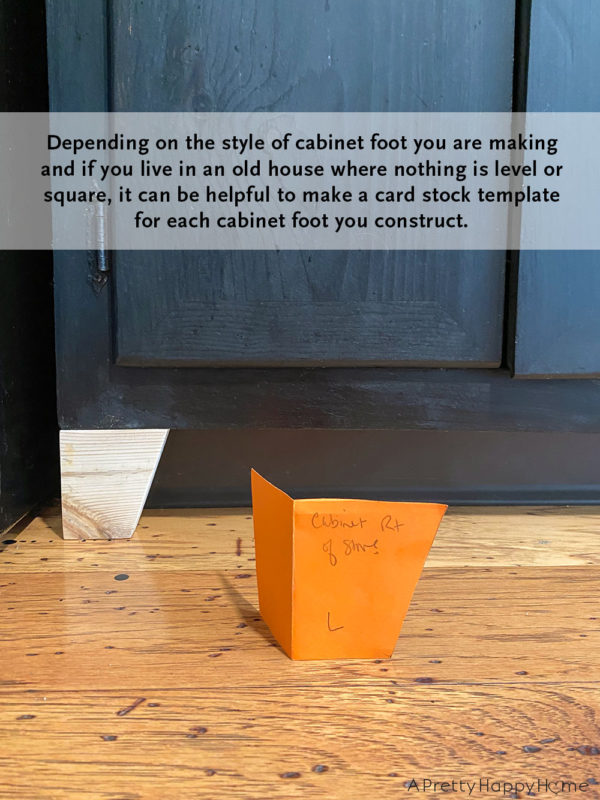 DIY Kitchen Cabinet Feet from Scrap Wood – A Pretty Happy Home