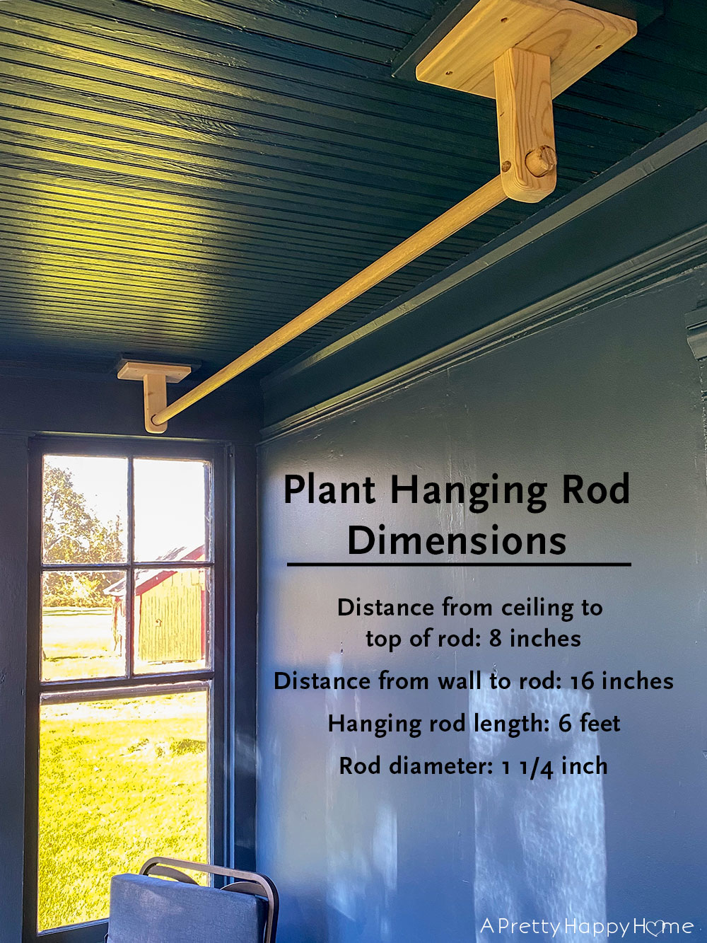 DIY Plant Hanging Rod Secured to the Ceiling – A Pretty Happy Home