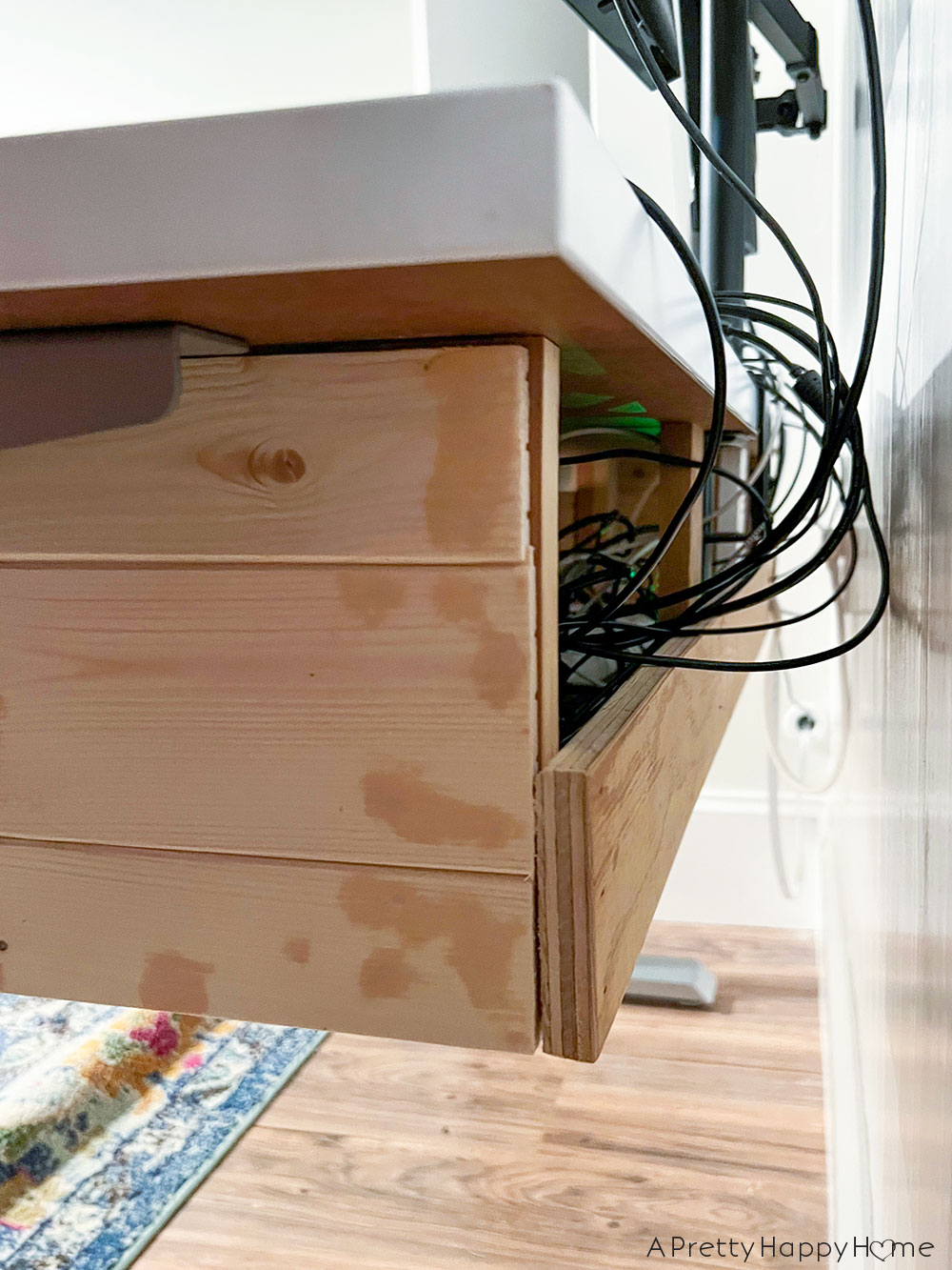 How To Hide Cords On A Standing Desk – A Pretty Happy Home