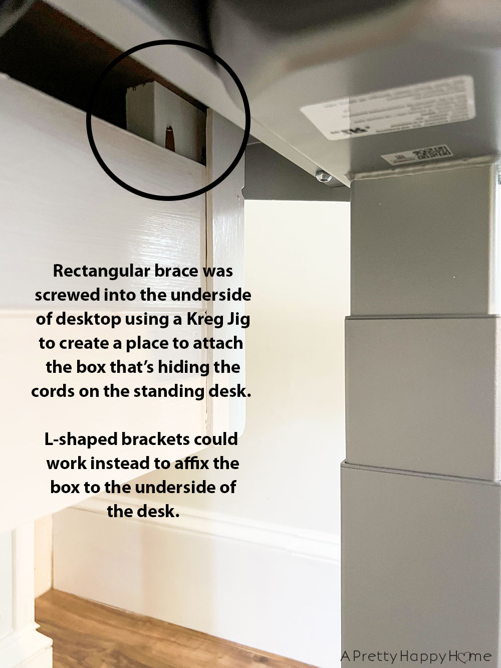 How To Hide Cords On A Standing Desk – A Pretty Happy Home