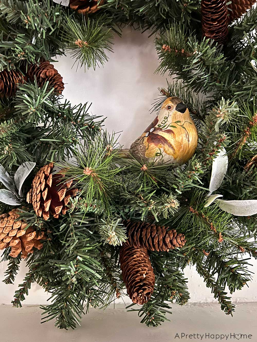 How To Transition A Holiday Wreath To A Winter Wreath – A Pretty Happy Home