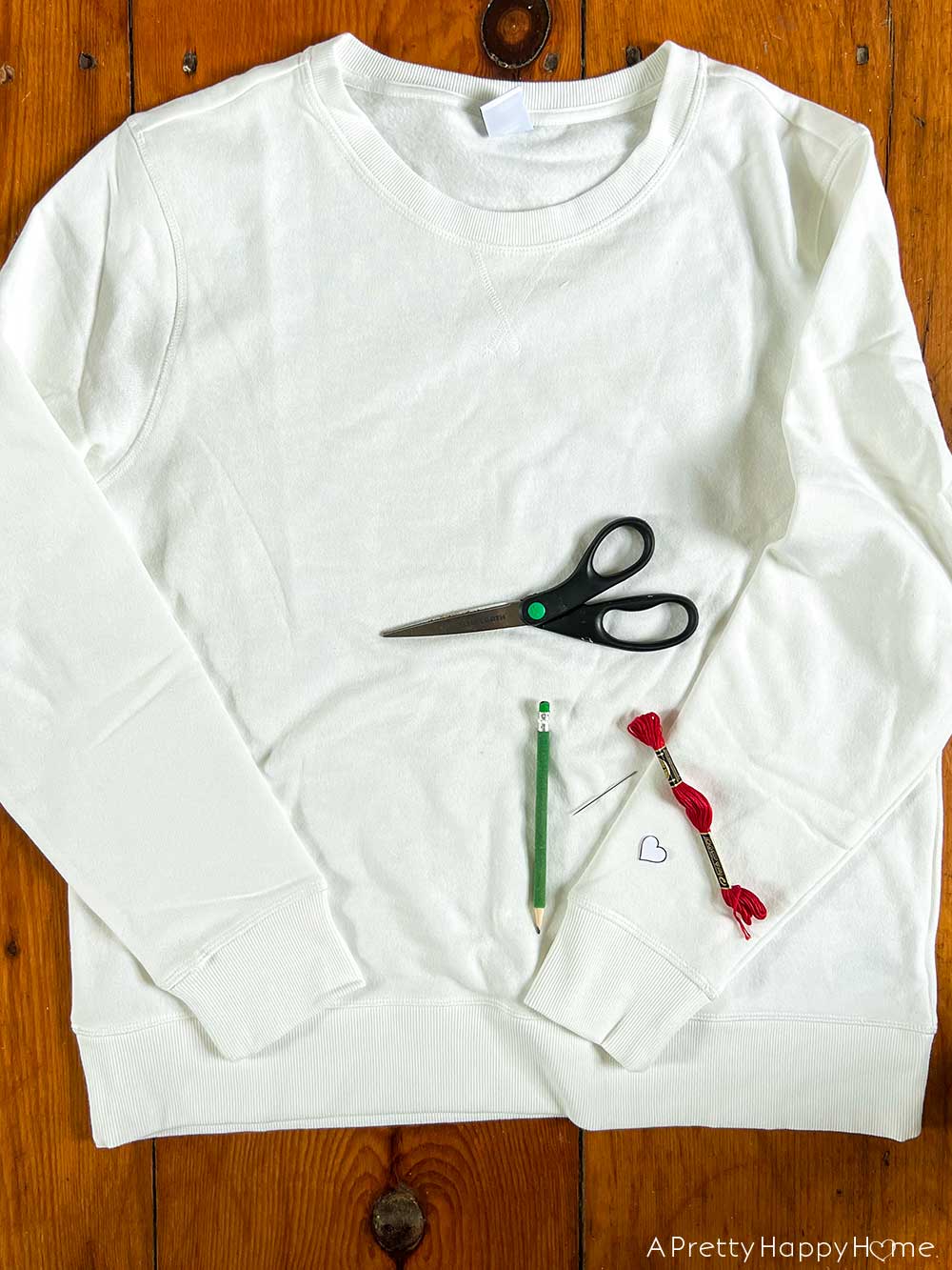 DIY Embroidered Heart Sweatshirt for Valentine’s Day – A Pretty Happy Home