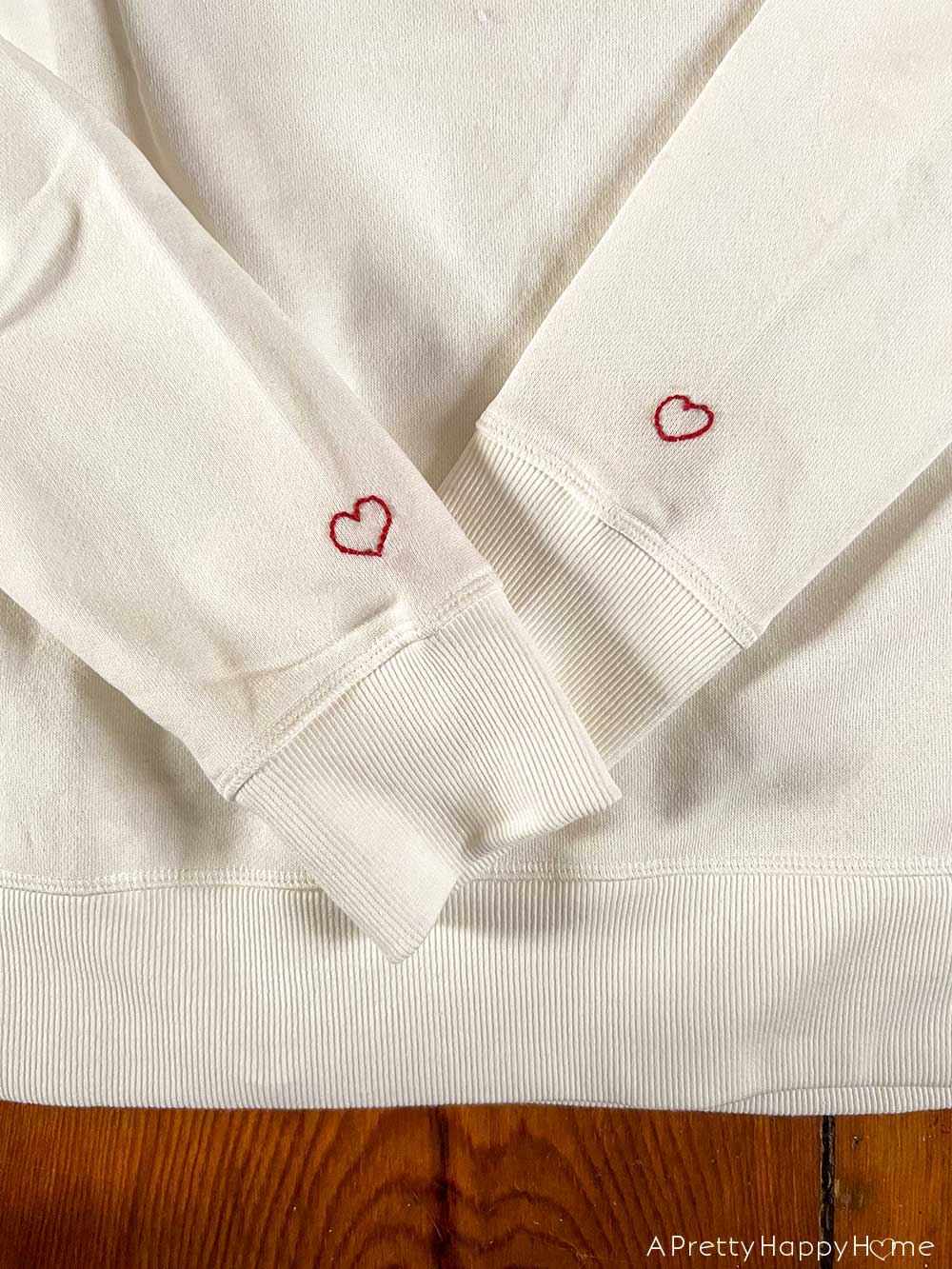 DIY Embroidered Heart Sweatshirt for Valentine’s Day – A Pretty Happy Home