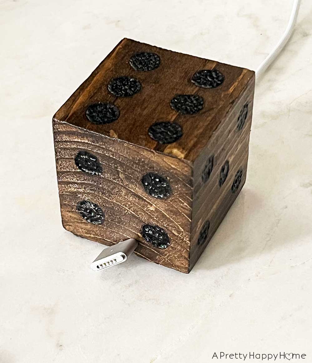 DIY Wood Cube Cord Holder – A Pretty Happy Home