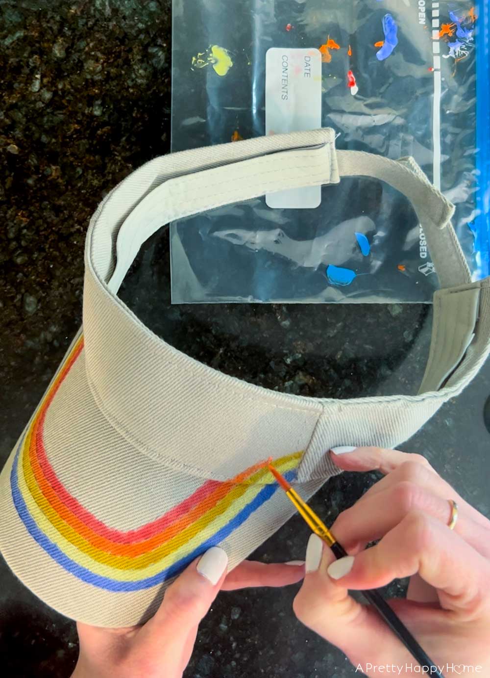 How To DIY A Retro Stripe Painted Visor Or Hat – A Pretty Happy Home