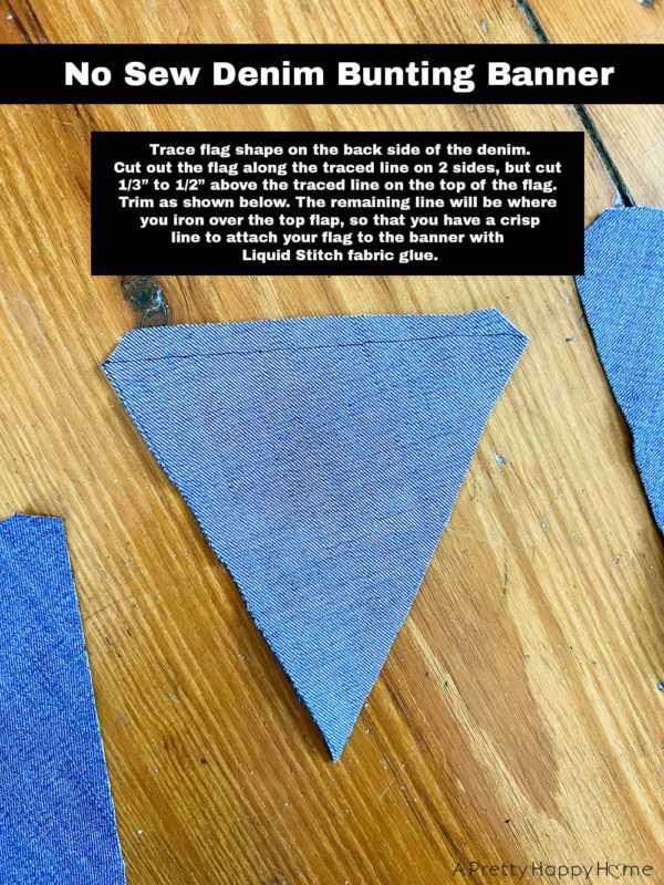 No-Sew Denim Bunting Banner – A Pretty Happy Home
