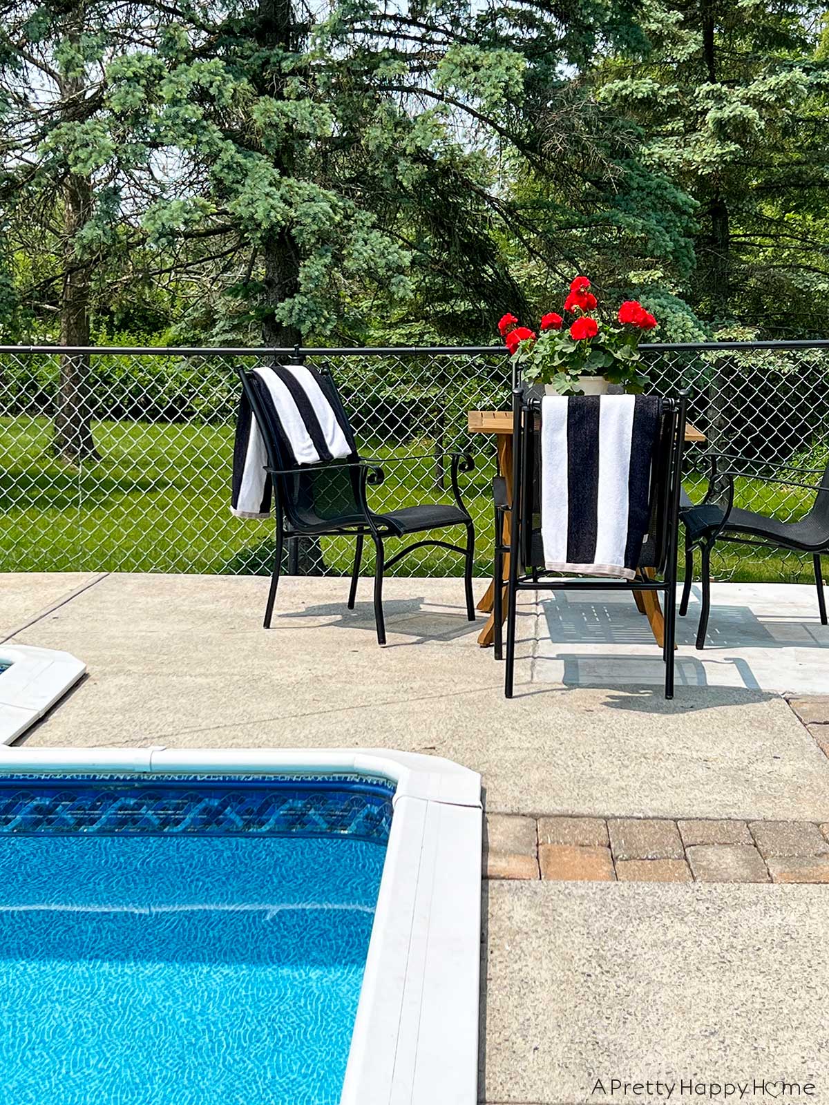 How Our Painted Metal Pool Coping Is Holding Up – A Pretty Happy Home