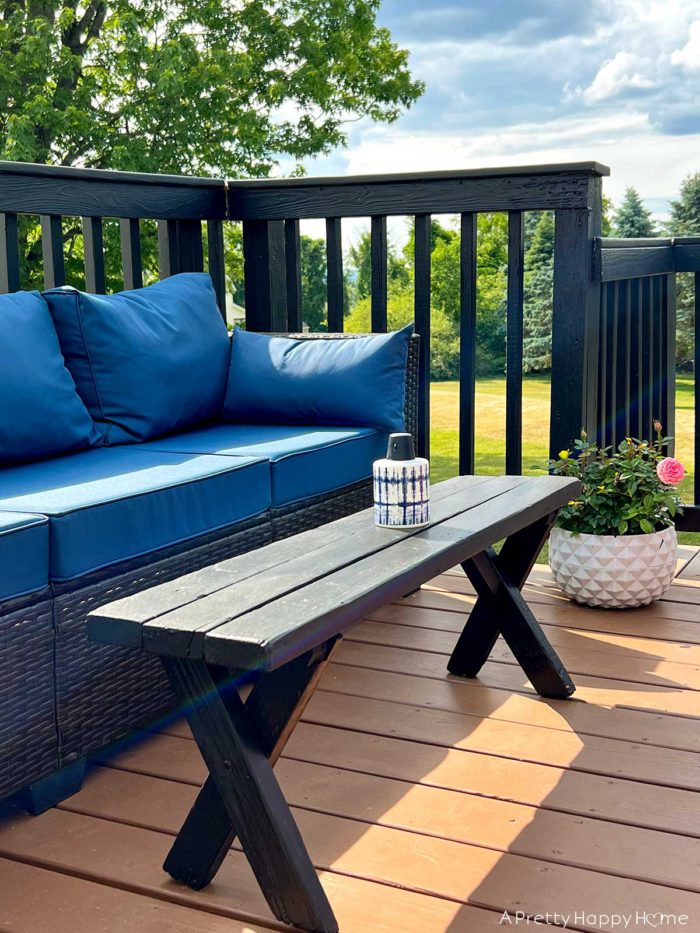 Petite Bench For An Outdoor Coffee Table – A Pretty Happy Home