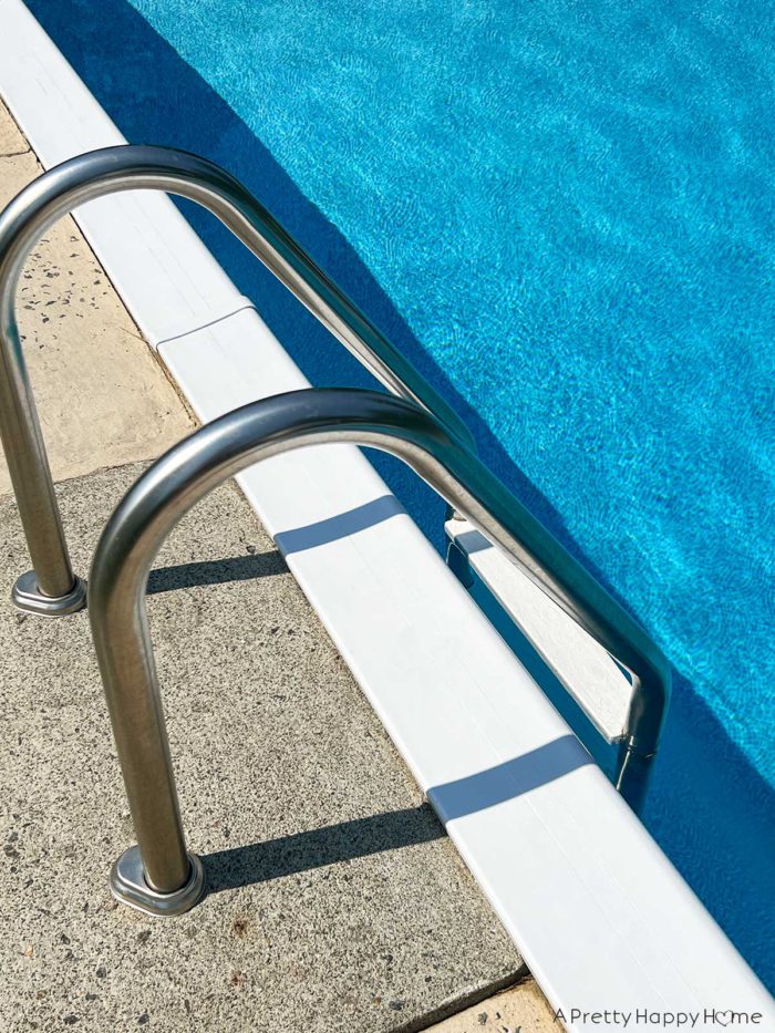 How Our Painted Metal Pool Coping Is Holding Up – A Pretty Happy Home