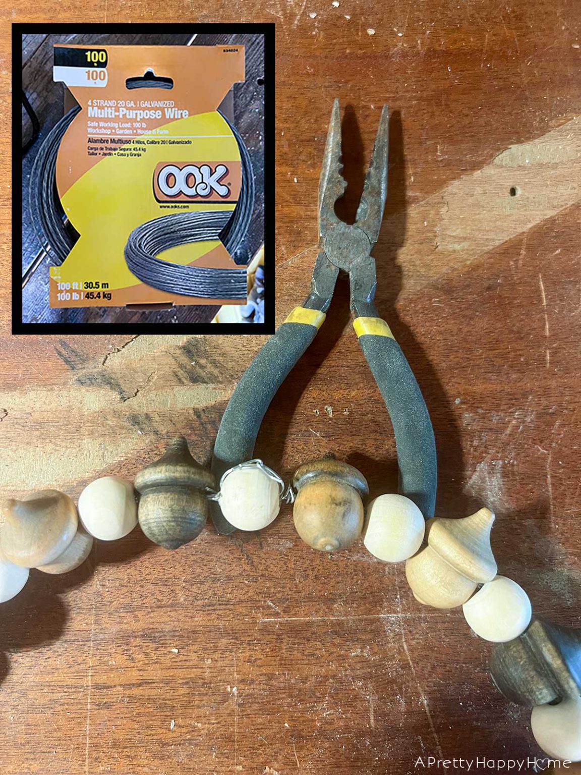 DIY Wood Acorn Wreath – A Pretty Happy Home