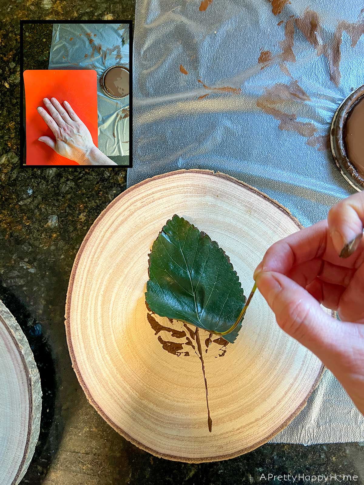 How To Leaf Stamp On Wood – A Pretty Happy Home