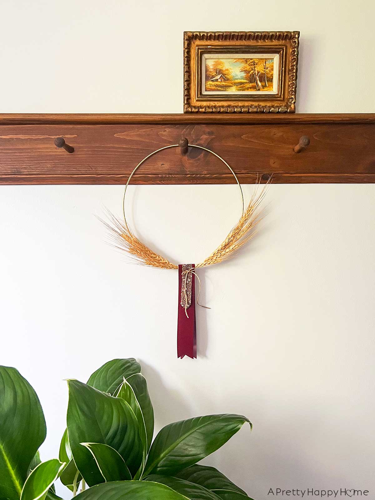 Easy To Make Wheat Wreath – A Pretty Happy Home