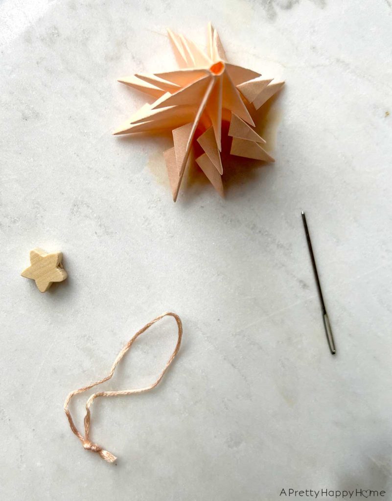 Paper Tree Ornaments With Wood Star Topper – A Pretty Happy Home