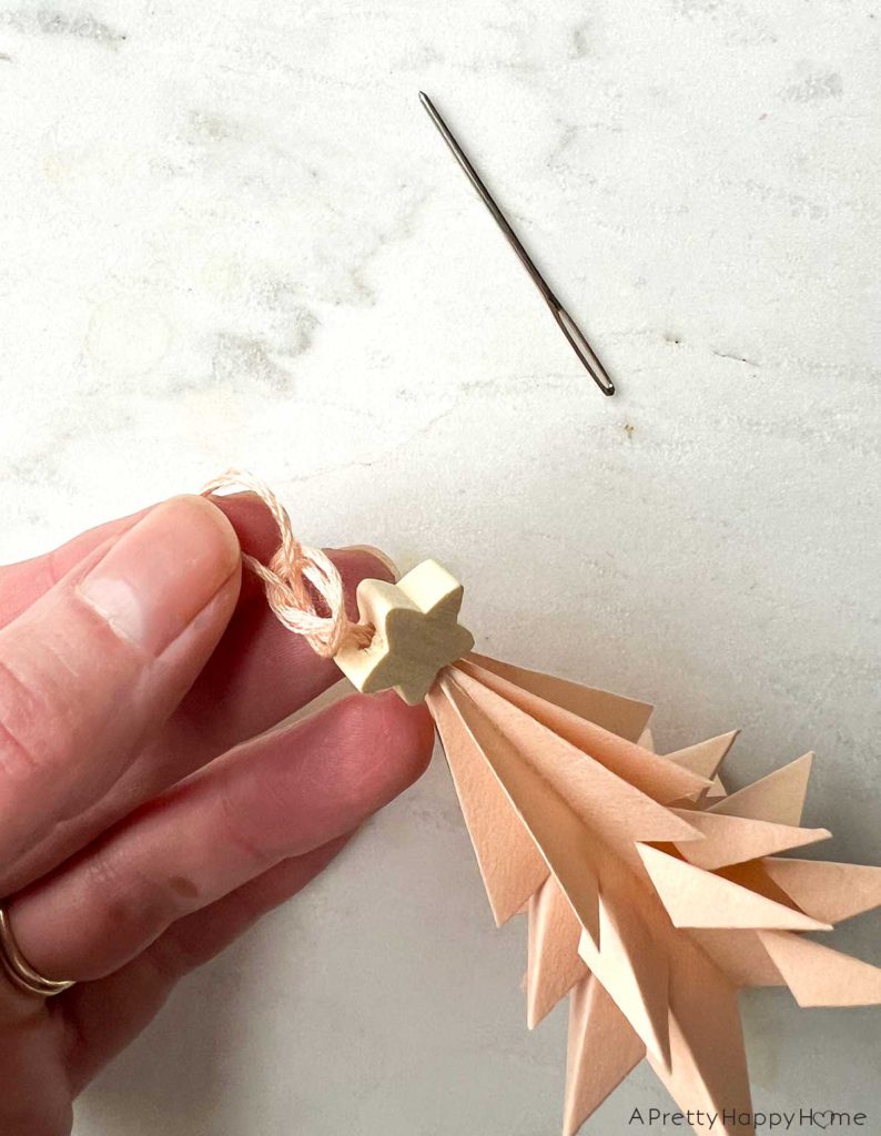 Paper Tree Ornaments With Wood Star Topper – A Pretty Happy Home