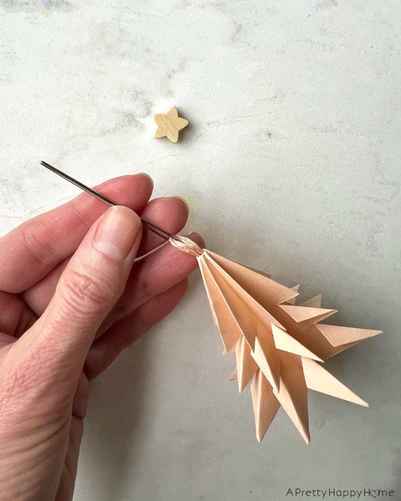 Paper Tree Ornaments With Wood Star Topper – A Pretty Happy Home