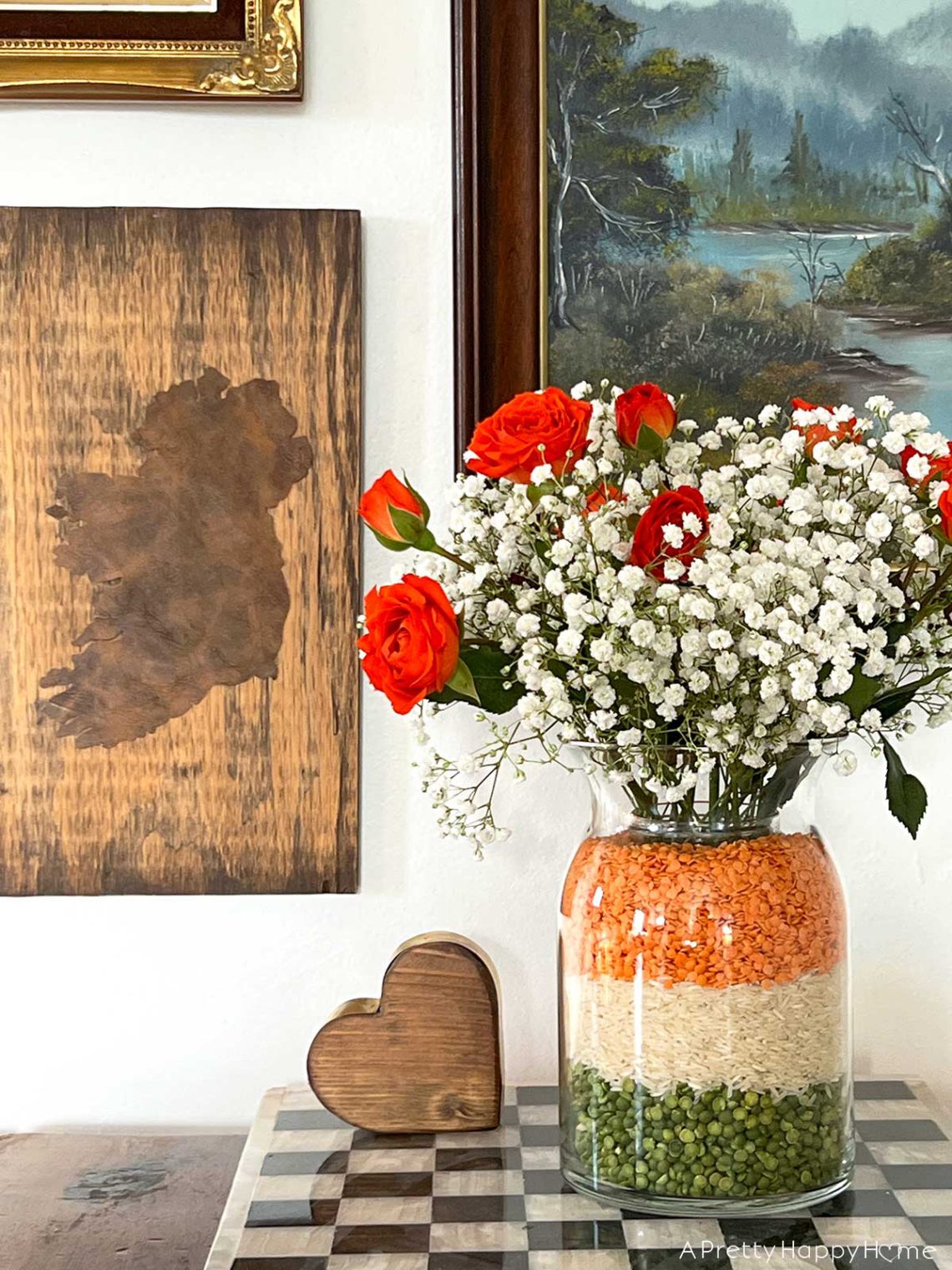 St. Patrick’s Day Flower Arrangement With Dried Lentils – A Pretty ...
