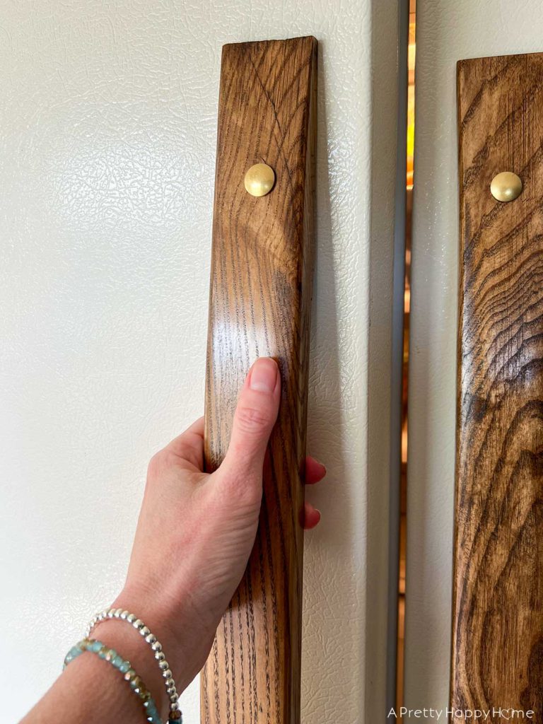 DIY Curved Wood Refrigerator Handles – A Pretty Happy Home