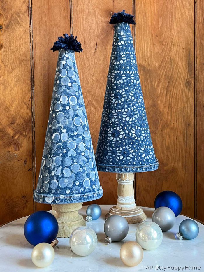 Denim Christmas Trees – Festive Upcycle Project – A Pretty Happy Home