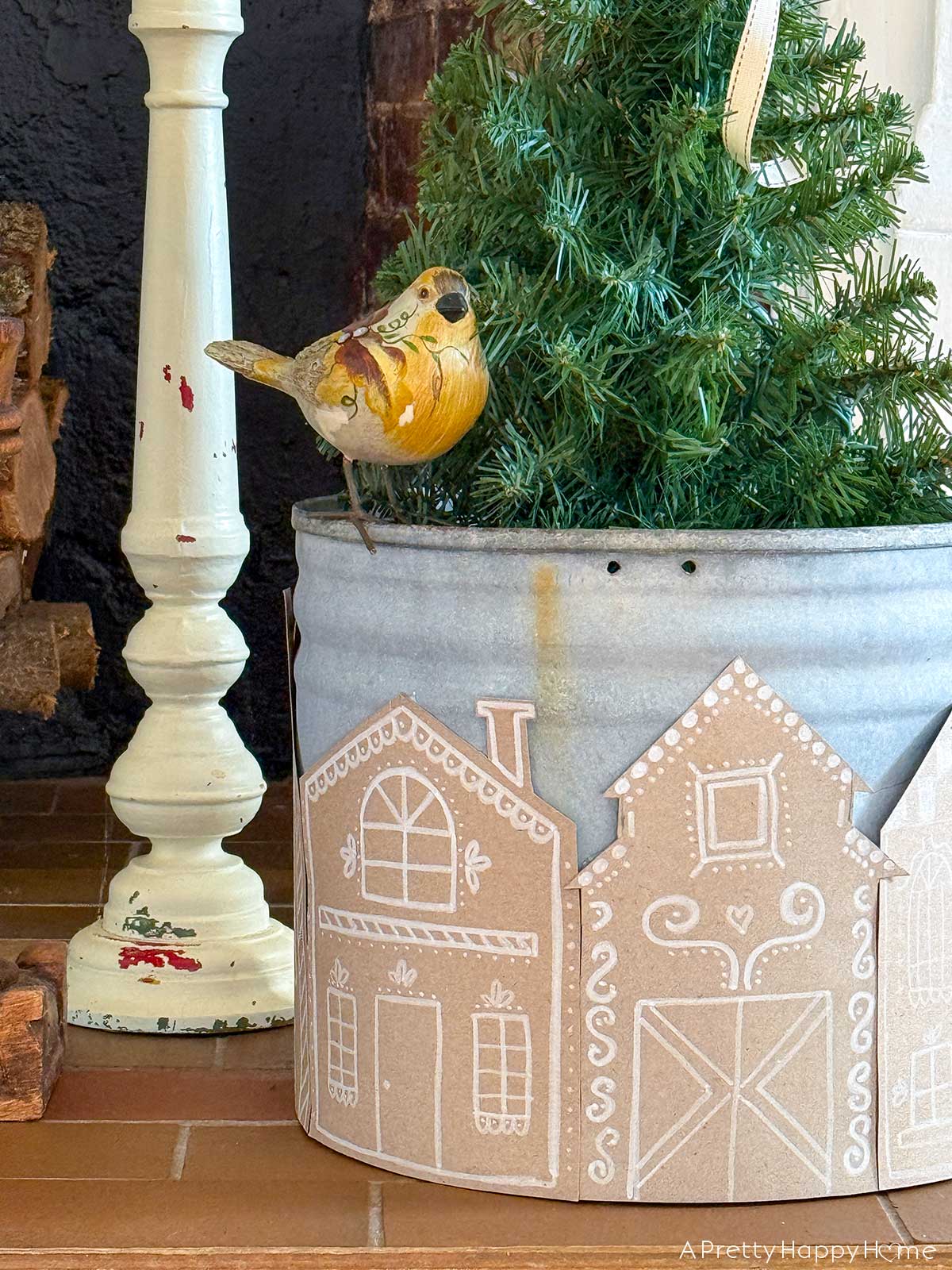 Cardboard Gingerbread House Christmas Mantel – A Pretty Happy Home