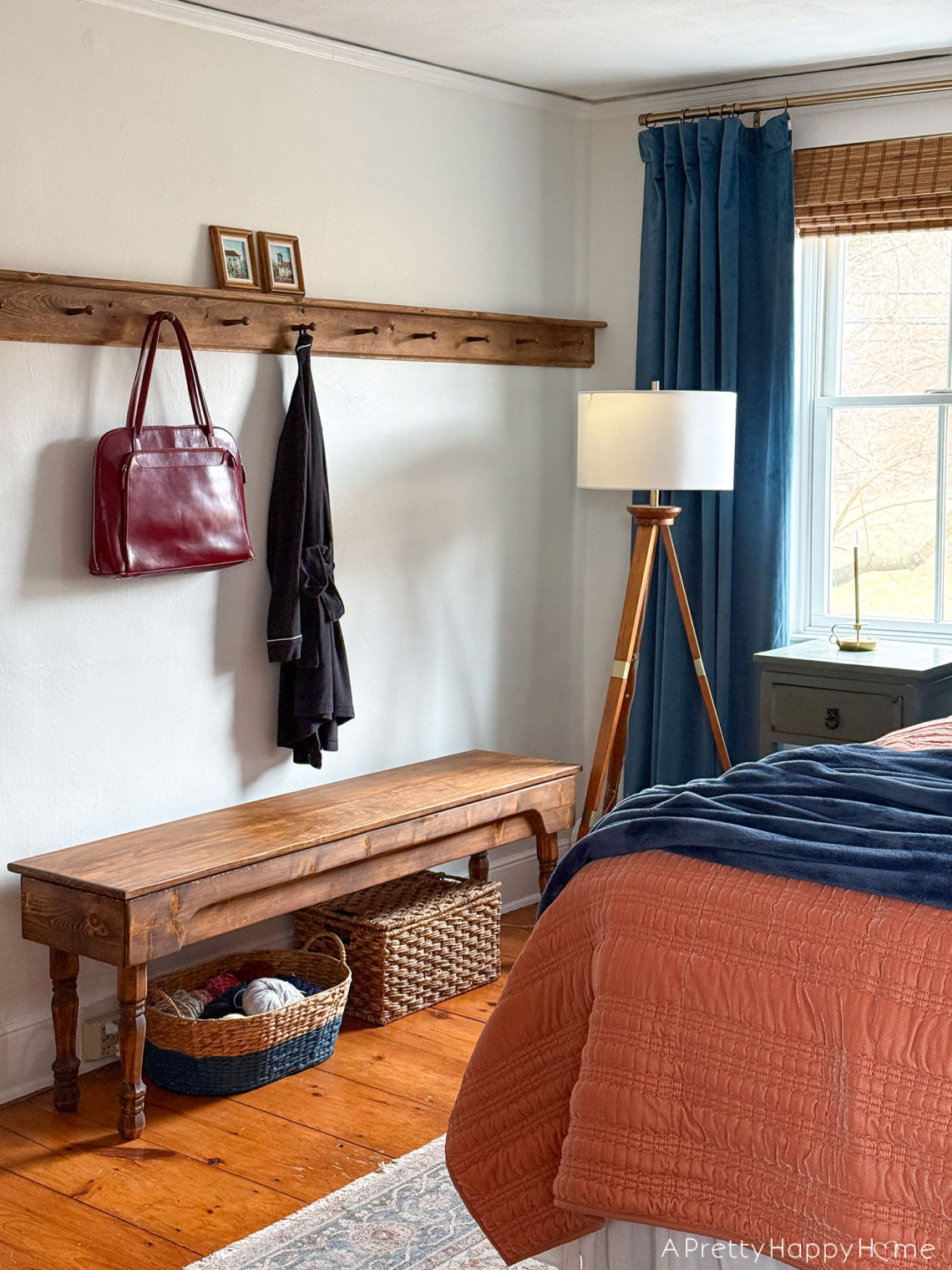 Bedroom Peg Rail – One Entire Wall of Storage – A Pretty Happy Home