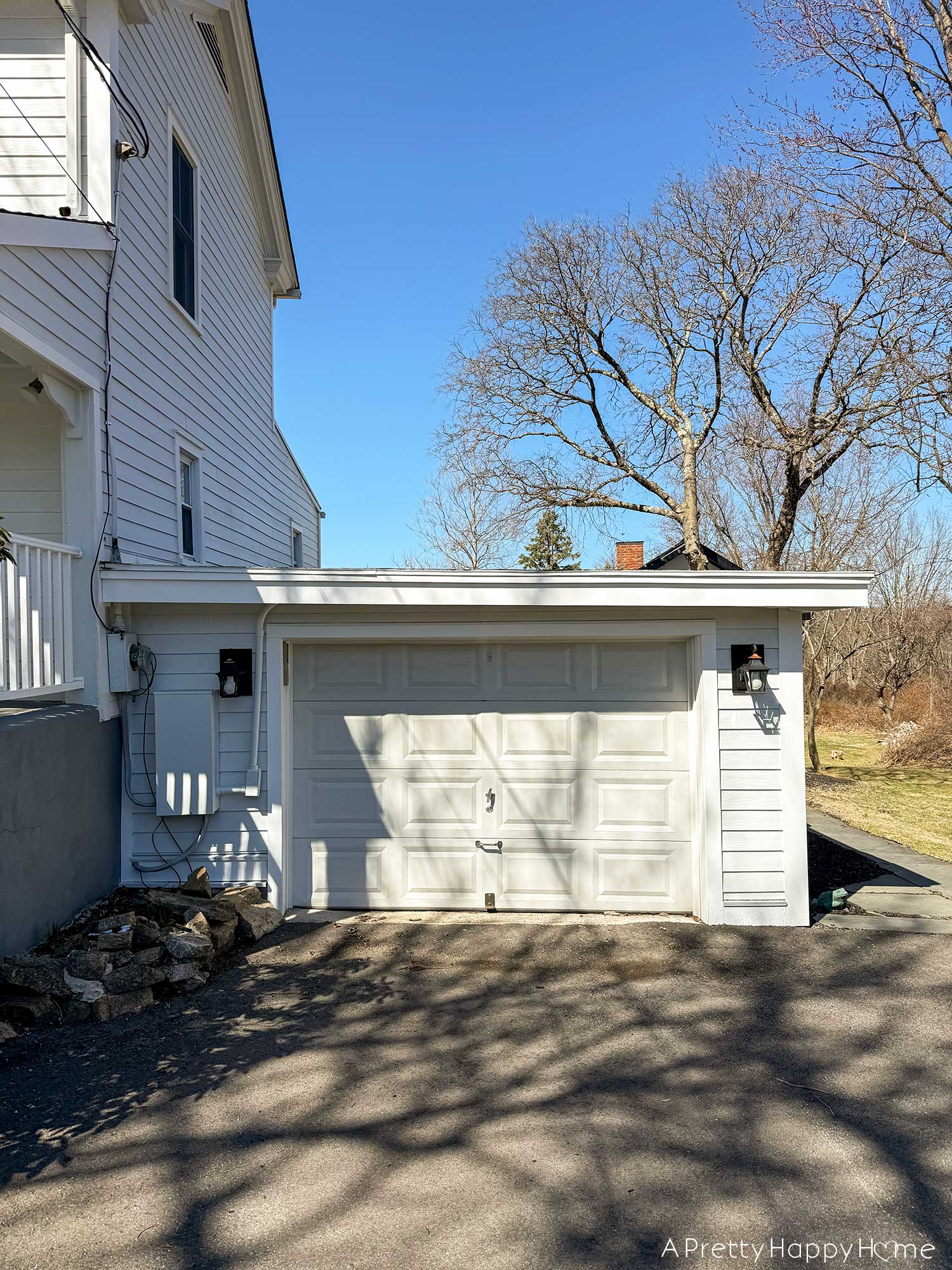 Faux Garage Door Windows – Easy Curb Appeal Upgrade – A Pretty Happy Home