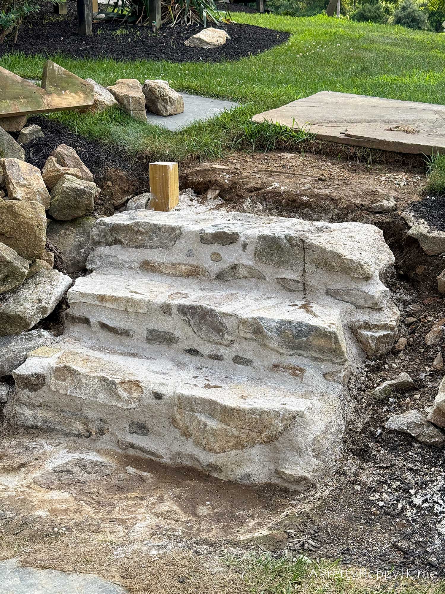 Building Fieldstone Stairs: Part 3, The Reveal – A Pretty Happy Home