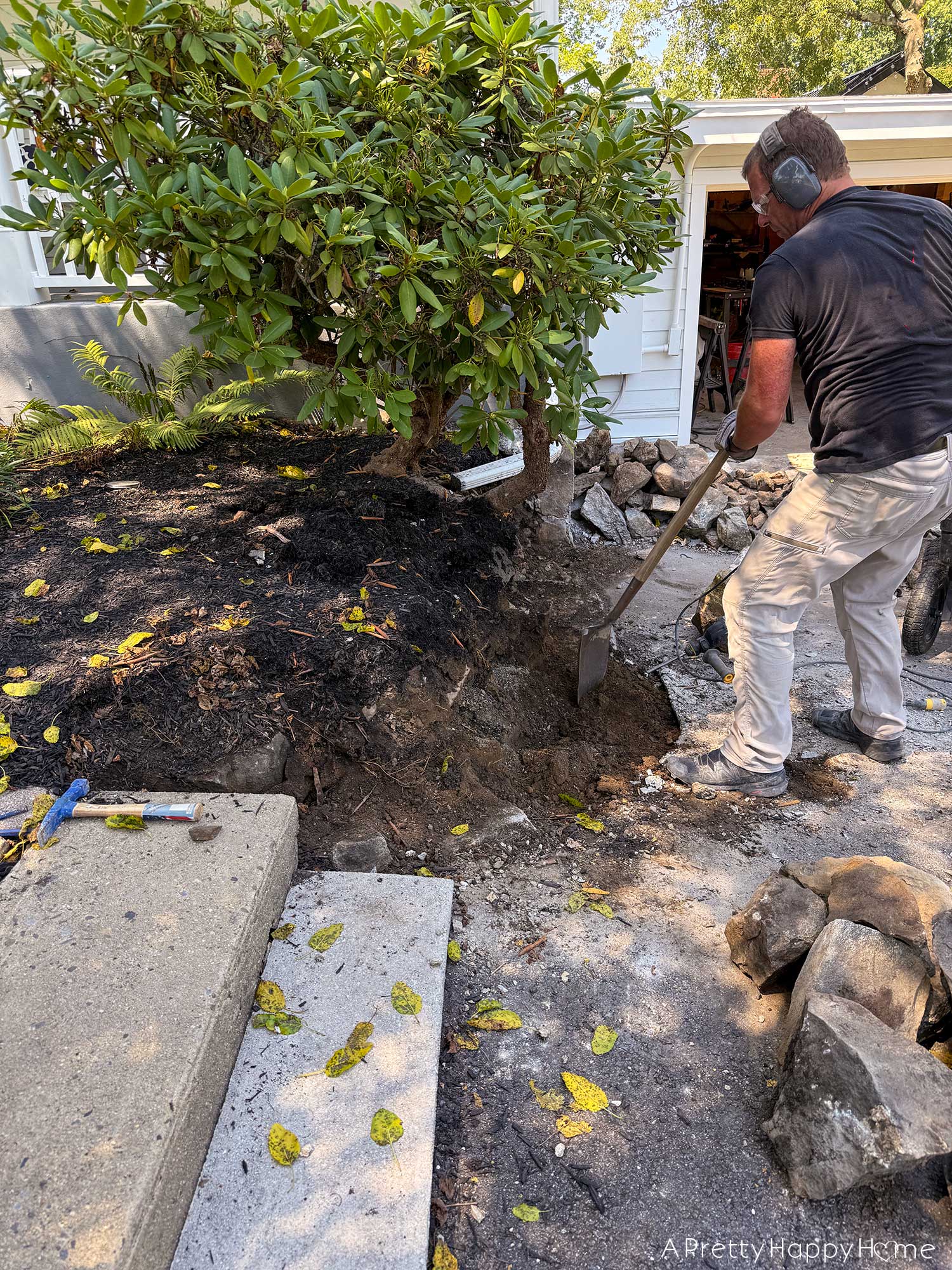 Curved Fieldstone Wall: Part 2, Demo Section 1 – A Pretty Happy Home