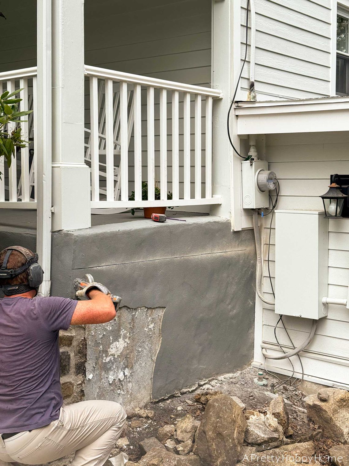 Curved Fieldstone Wall: Part 5, Porch Wall – A Pretty Happy Home