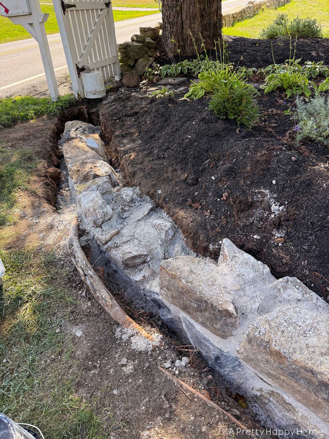 Curved Fieldstone Wall: Part 10, Mailbox and Gate Plan – A Pretty Happy ...