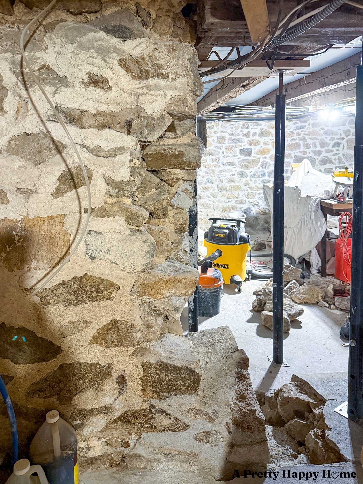 Basement Workshop Repointing: Part 6, A New Wall – A Pretty Happy Home